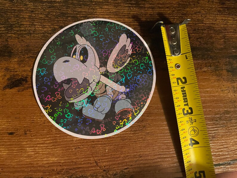 Super Mario Bros Movie Dry Bones Mario Large Holo Heart Sticker - Etsy