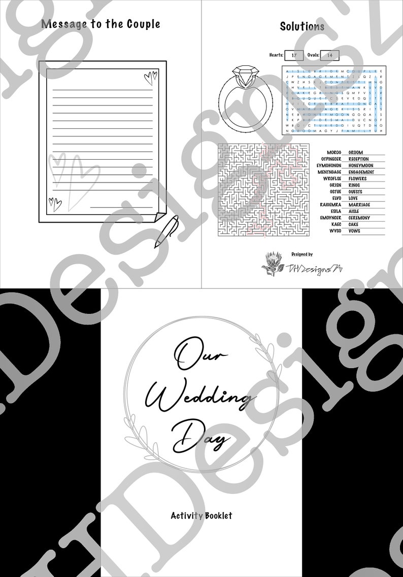 Wedding Day Activity Booklet for Kids and Adults, Wedding Activity for ...