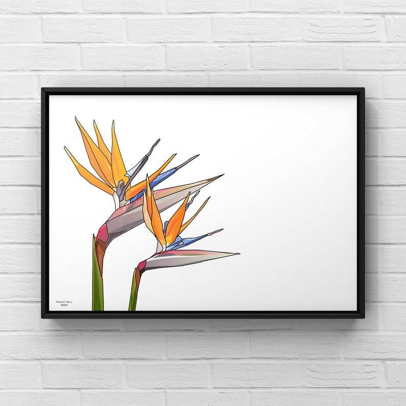 Strelitzia Flowers Digital Print, Bird of Paradise Flower Decor, South ...