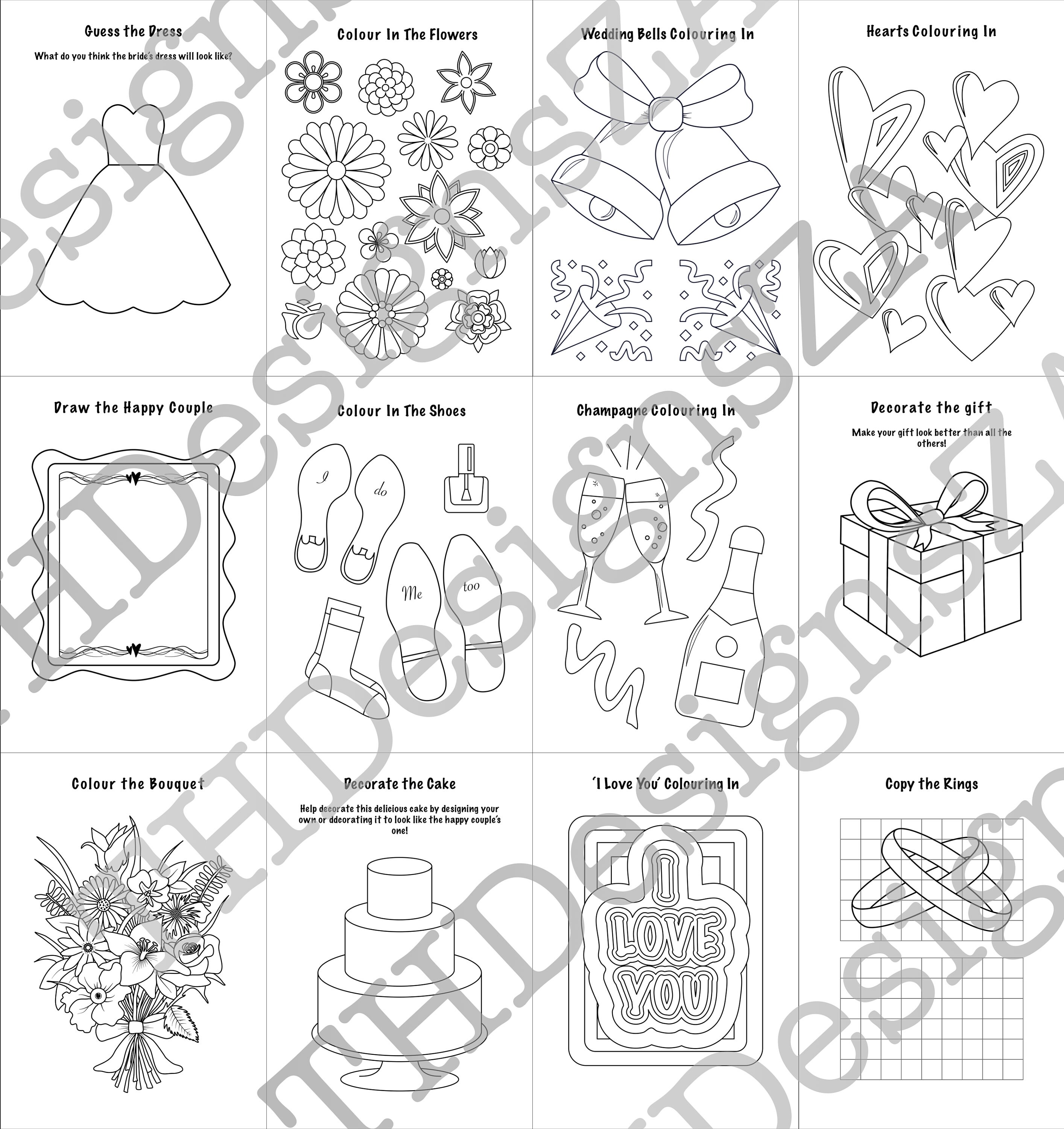Wedding Day Activity Booklet for Kids and Adults, Wedding Activity for ...