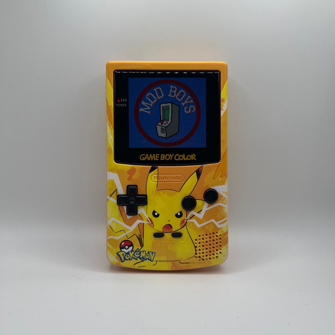 Game Boy Color Modded GBC Pokemon Pikachu Uvprint Shell 2.5D Retro ...