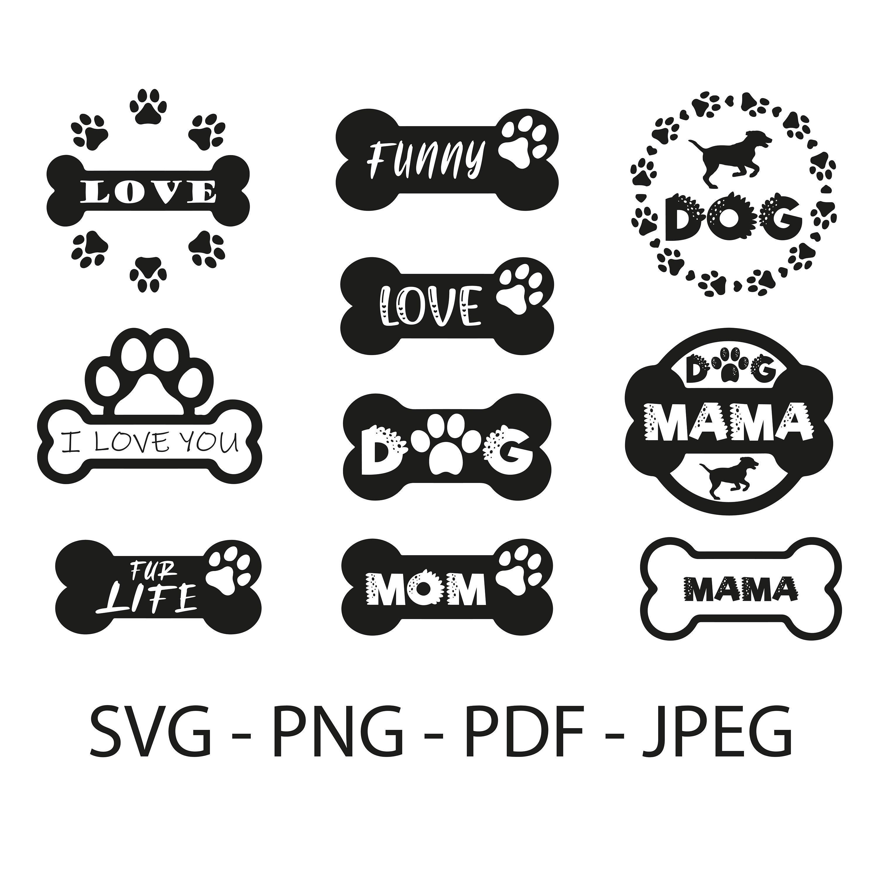 Dog Svg Bundle Dog Paw Print Dog Mom Svg Fur Life Svg Dog - Etsy