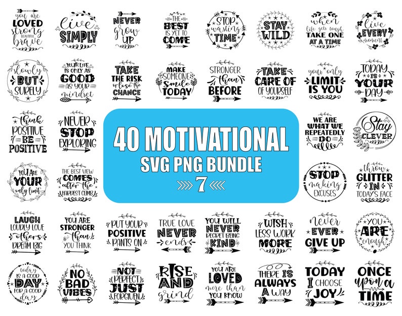 Motivational Quotes Svg Bundle Inspirational Quotes Svg - Etsy