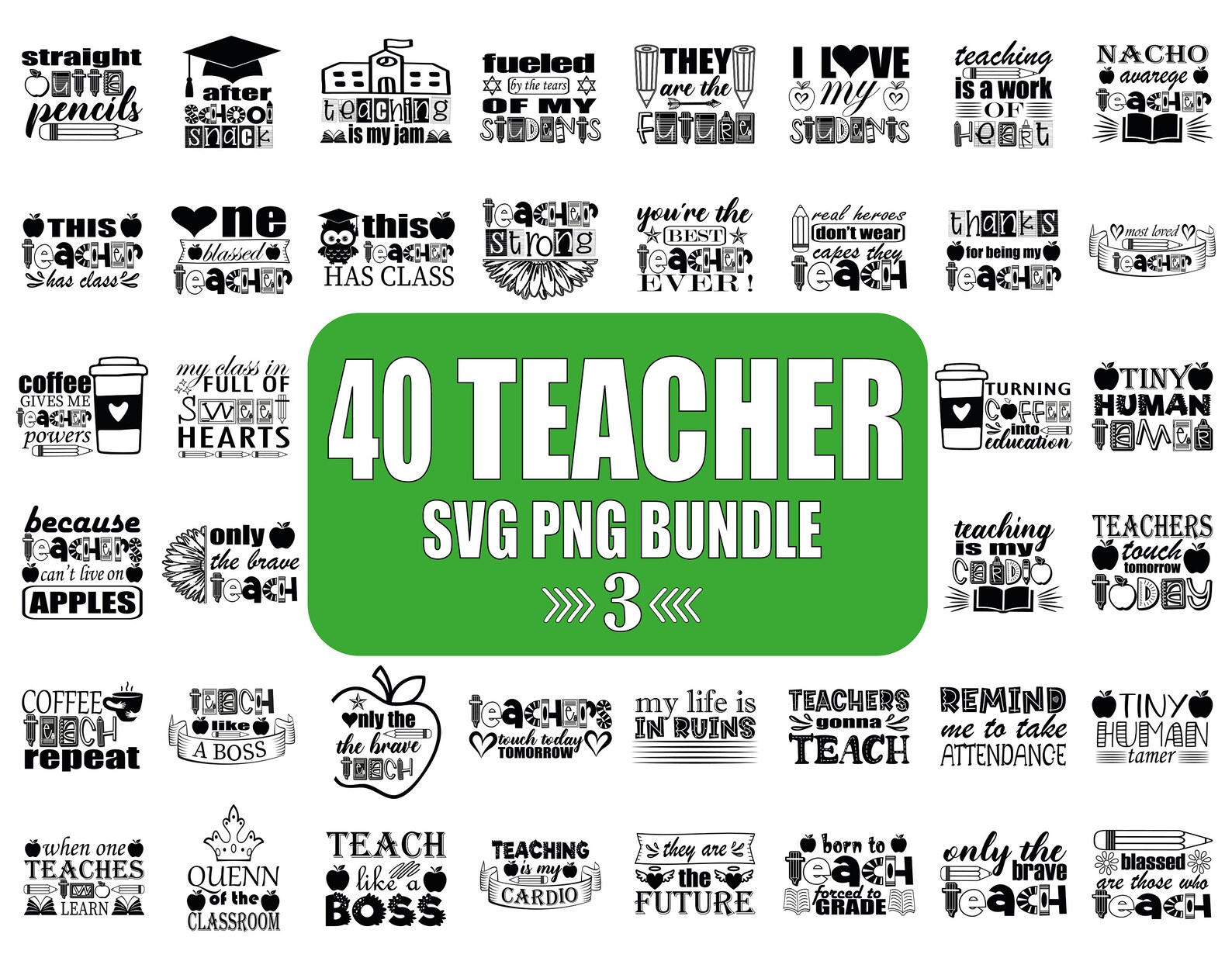 Teacher Svg Bundle, Teacher Sayings Svg, Back to School Svg, Teacher ...