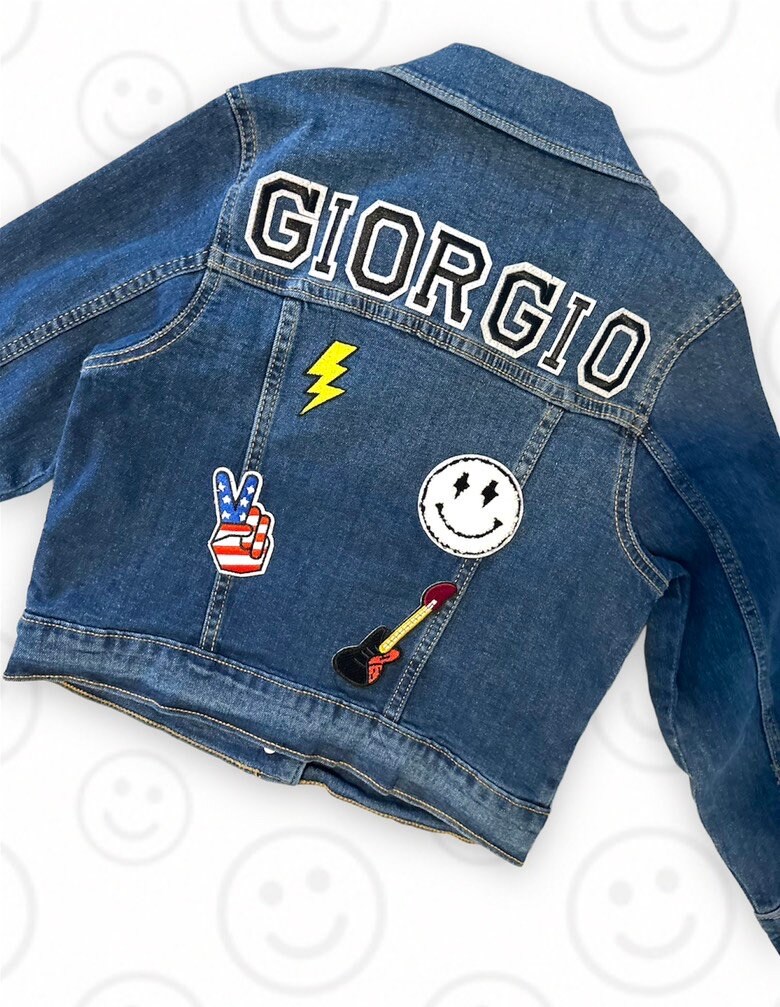 Girls Letter Patch Jean Jacket | Name Patch Jacket | Toddler Girls ...