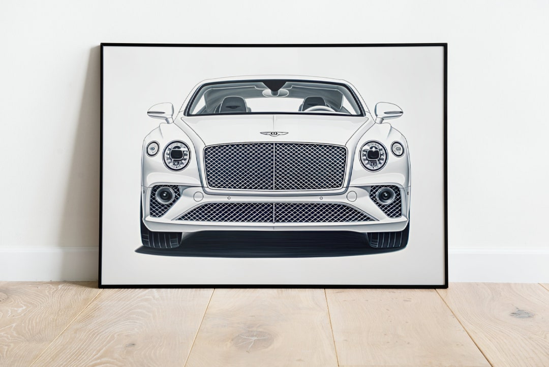 Bentley Continental GT Framed Poster for Car Lover Gift Custom Bentley ...