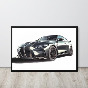 BMW M4 Framed Poster for Bmw Lover Gift Custom Bmw Poster Modern Wall ...