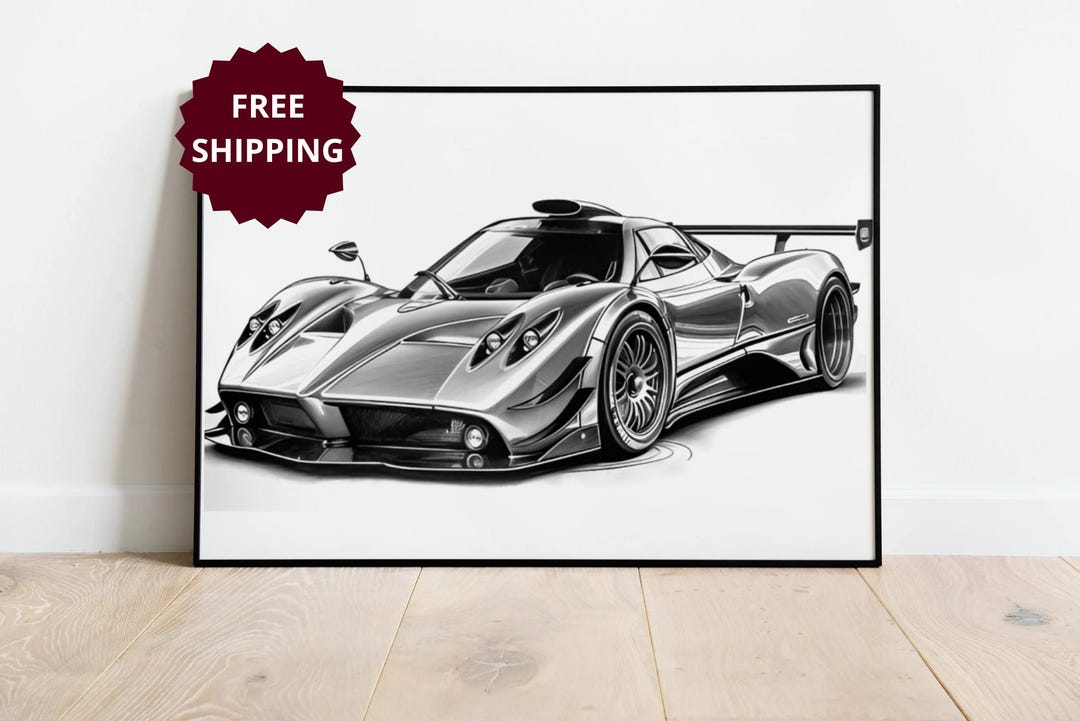 Pagani Zonda Framed Poster for Car Lover Gift Custom Drawing Custom ...