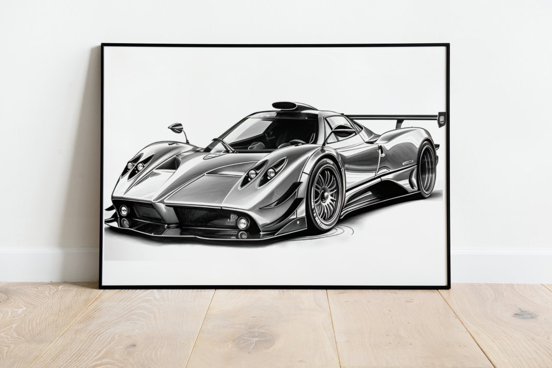 Pagani Zonda Framed Poster for Car Lover Gift Custom Drawing Custom ...