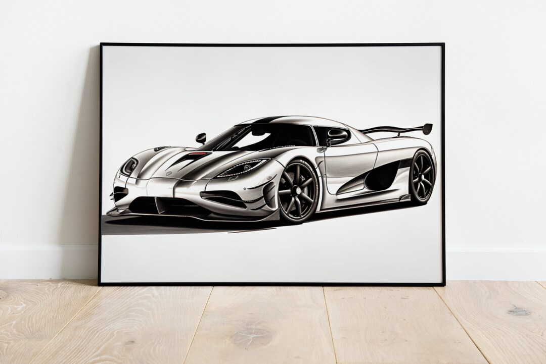 Koenigsegg Agera Framed Poster for Car Lover Gift Custom Drawing Custom ...