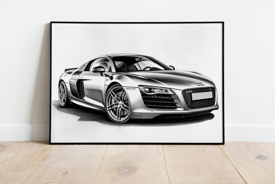 Audi R8 Framed Poster for Car Lover, Boyfriend Gift, Custom Audi R8 Car ...