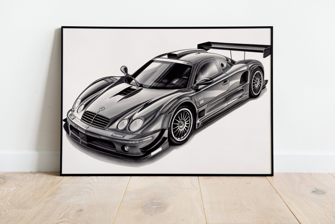 Mercedes CLK GTR Instant Download Digital Image Poster for Car Lover ...