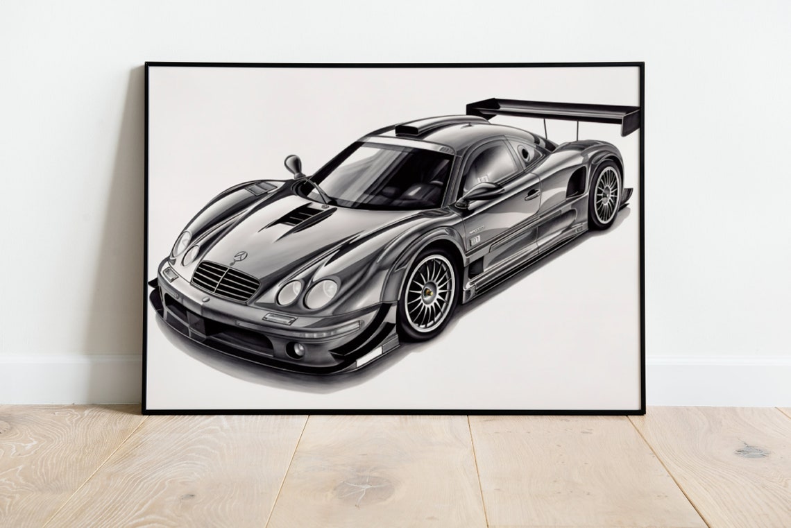 Mercedes CLK GTR Instant Download Digital Image Poster for Car Lover ...