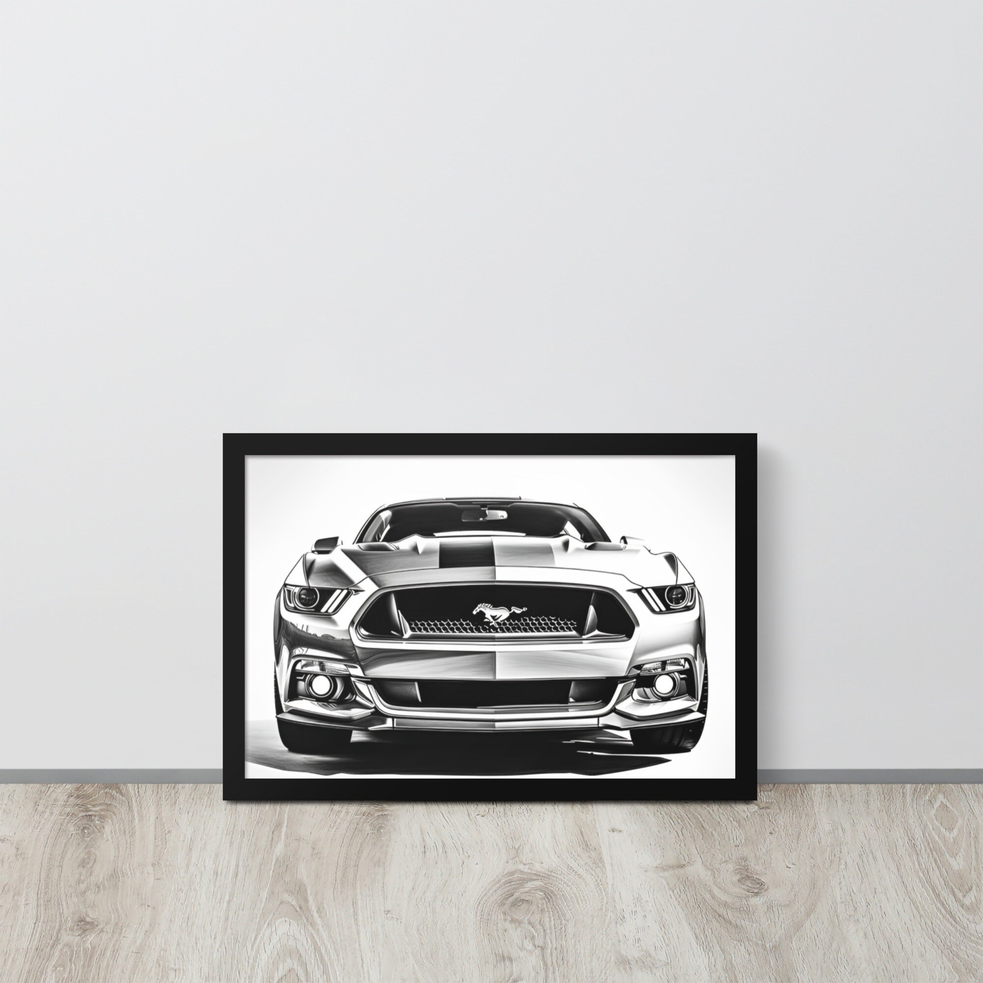 Ford Mustang GT Framed Poster for Car Lover, Custom Car Drawing Custom ...