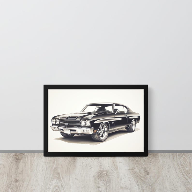 Chevrolet Chevelle SS Framed Poster for Car Lover Gift Custom 1970 ...