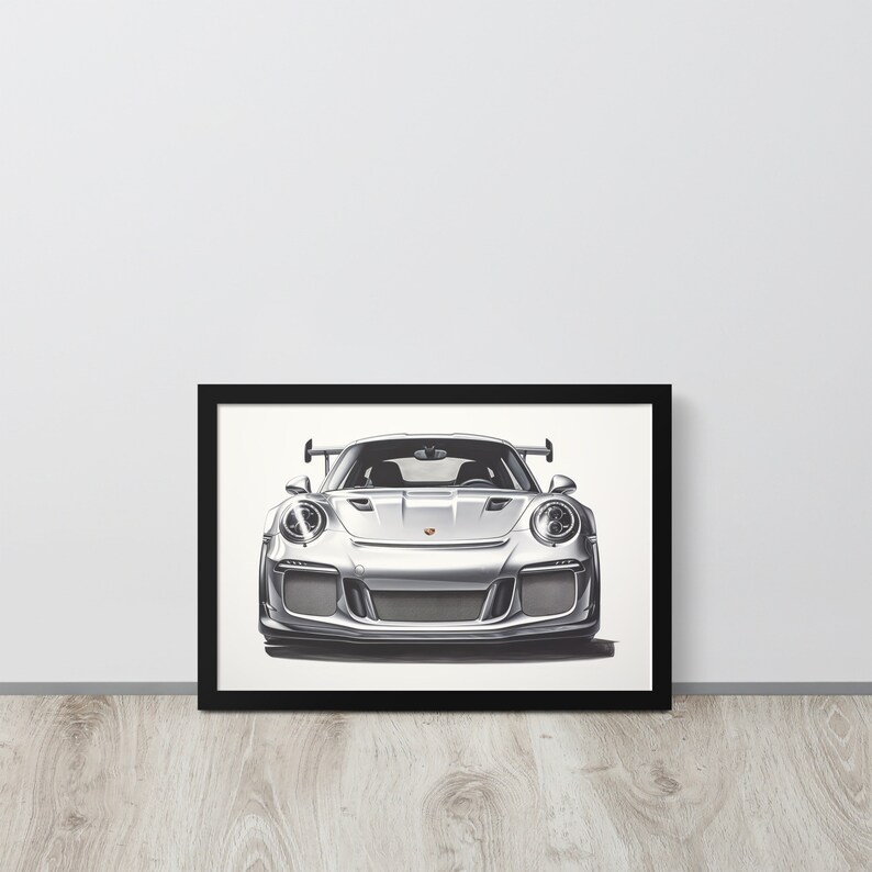 Porsche 911 GT3 Framed Poster for Car Lover Gift Custom Classic Porche ...