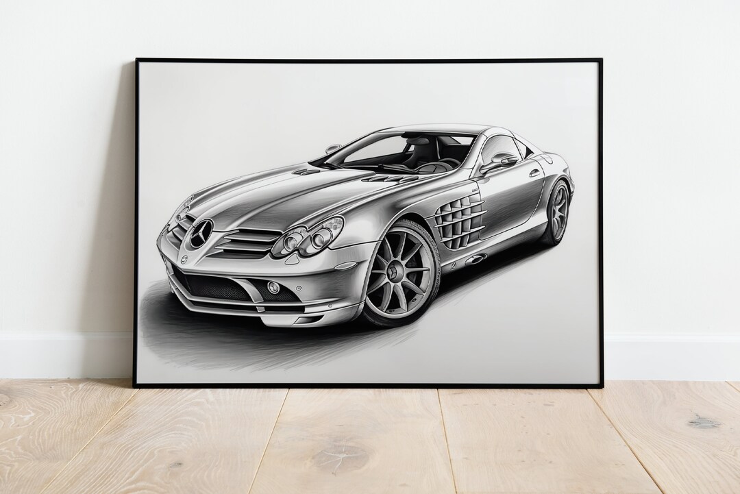 Mercedes Benz SLR Instant Download Digital Image Poster, Boyfriend Gift ...