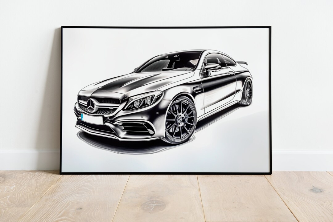 Mercedes C45 AMG Instant Download Digital Image Poster for Car Lover ...