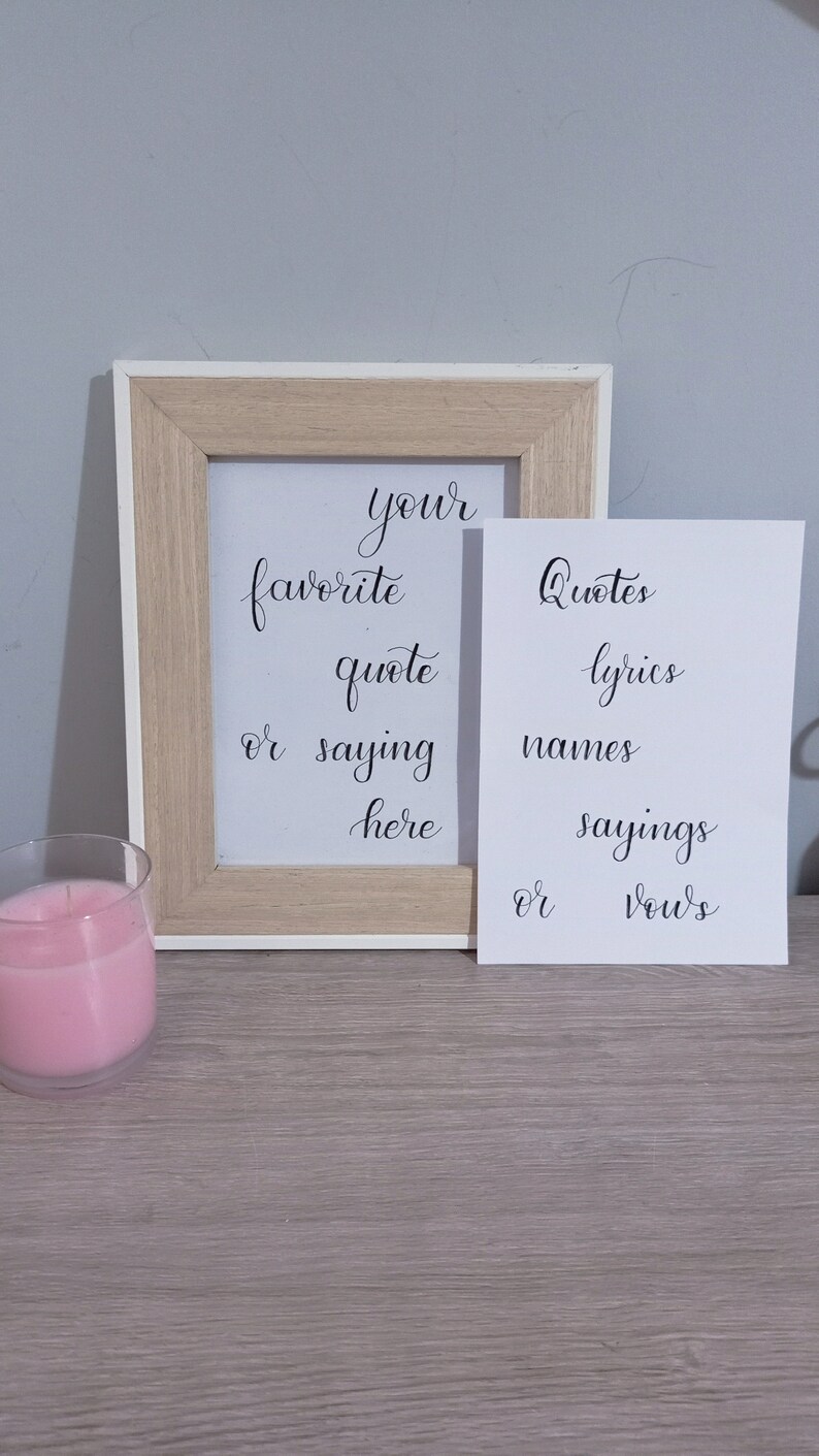 Custom Calligraphy Quote Quote Prints Hand-lettered Prints - Etsy