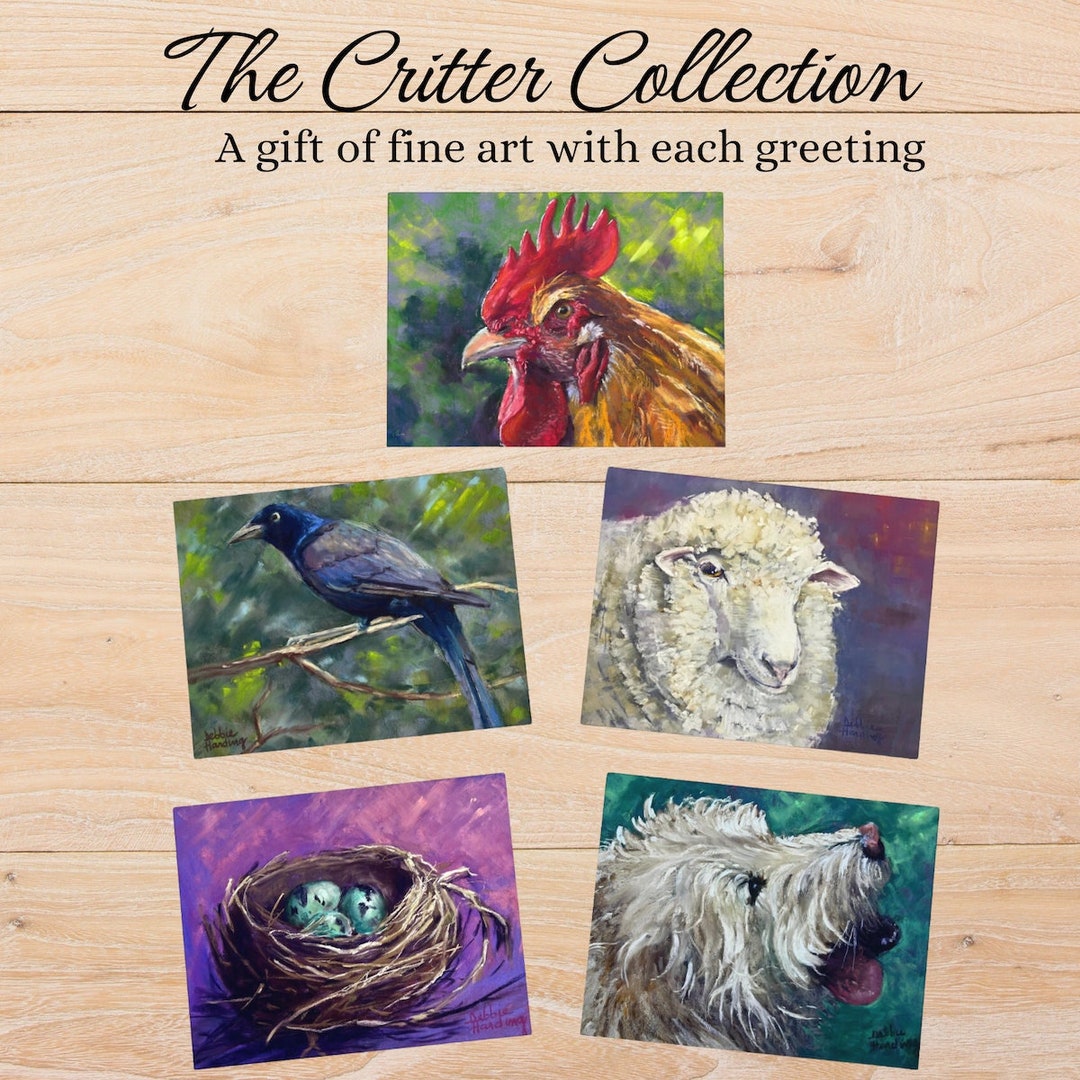 Blank Animal Card Assortment Critters Greeting Card Assorted Fun Animal ...
