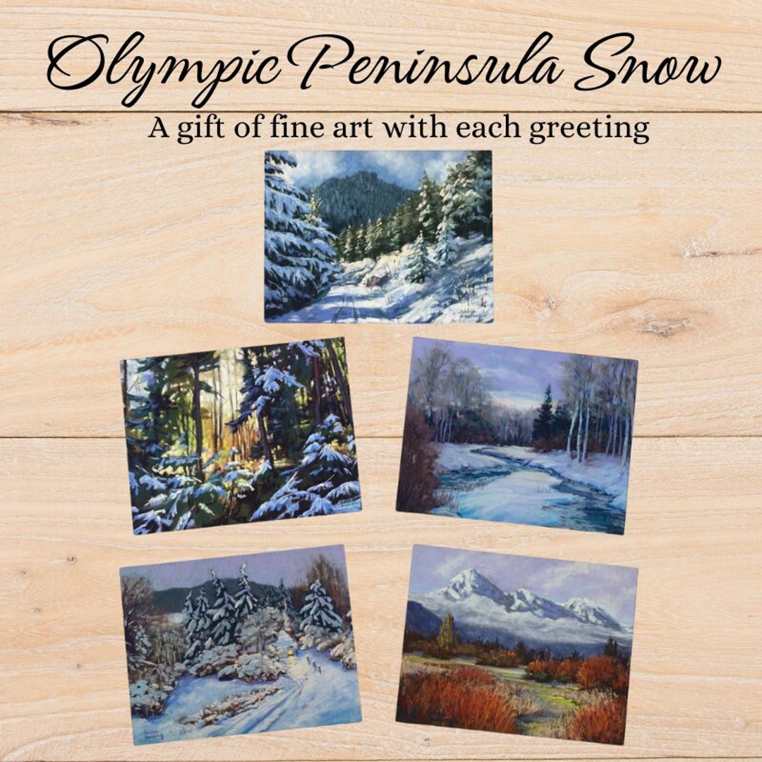 Blank Winter Card Assortment Snow Mountains Greeting Card Assorted ...