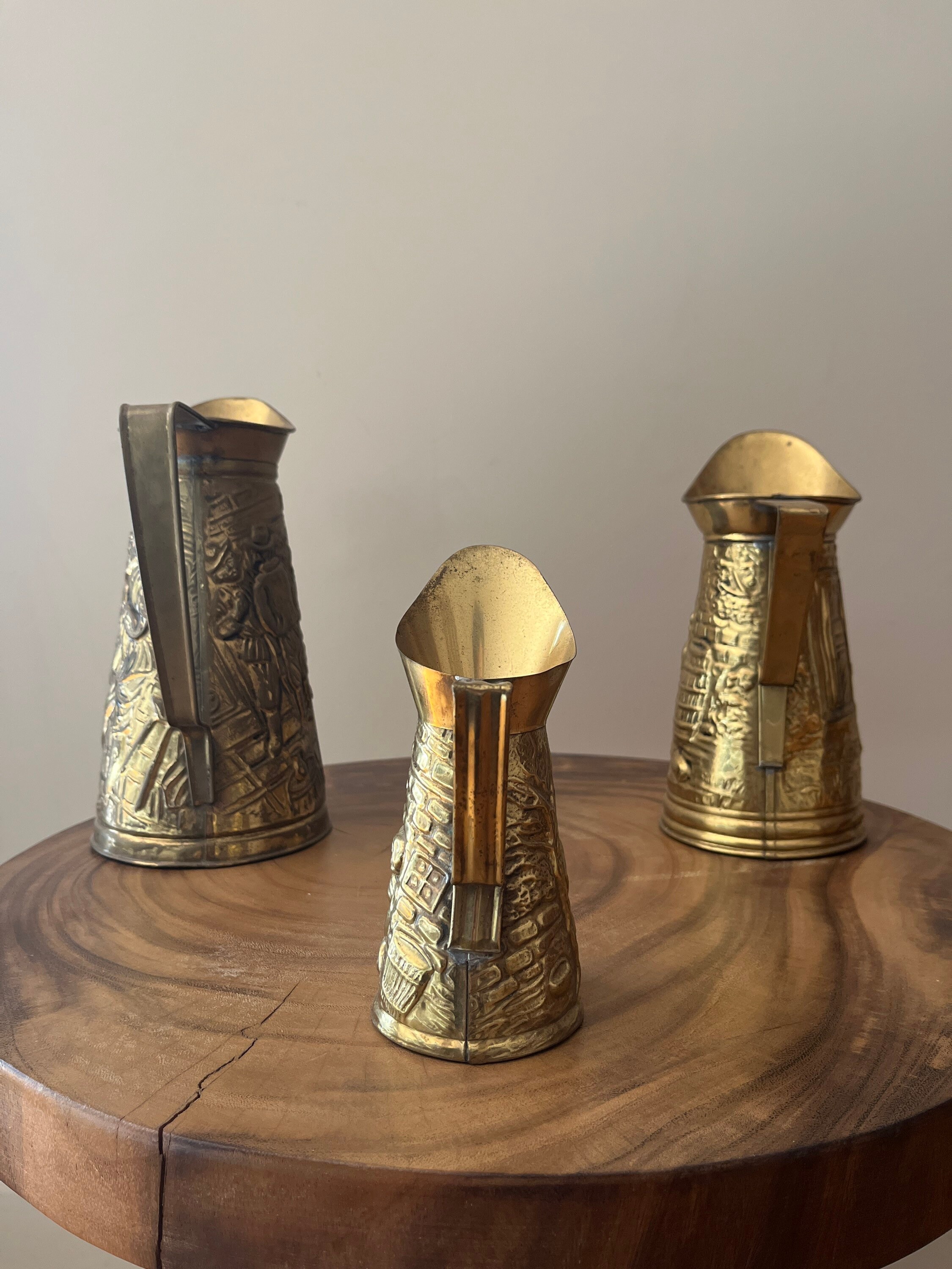 Vintage Set of Peerage Brass Pitchers - Etsy