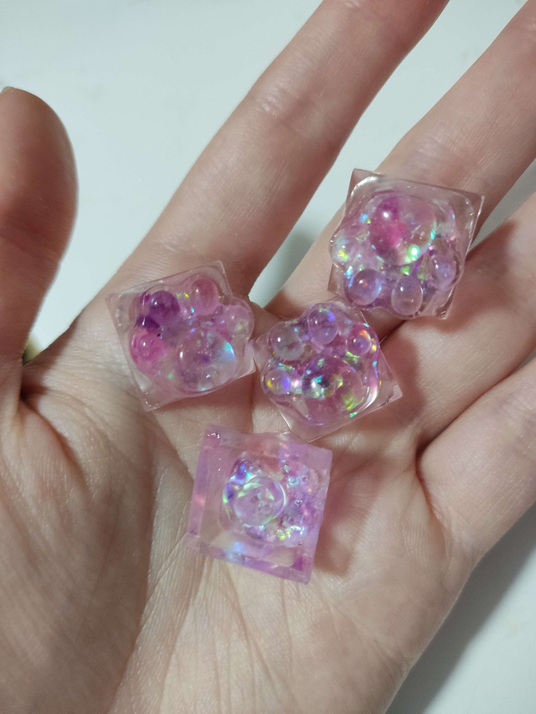 Iridescent Cat Paw Keycaps Set of 4 - Etsy