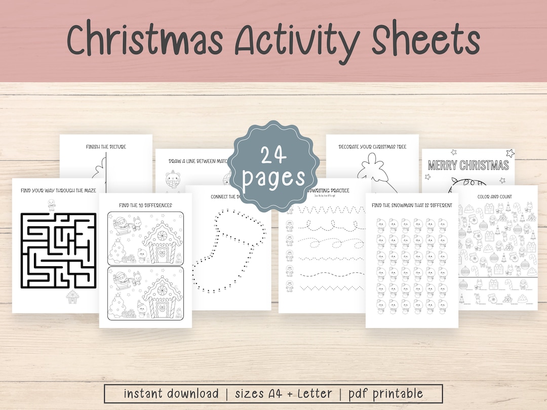 Christmas Activity Sheets Printable Christmas Activity Book Printable ...