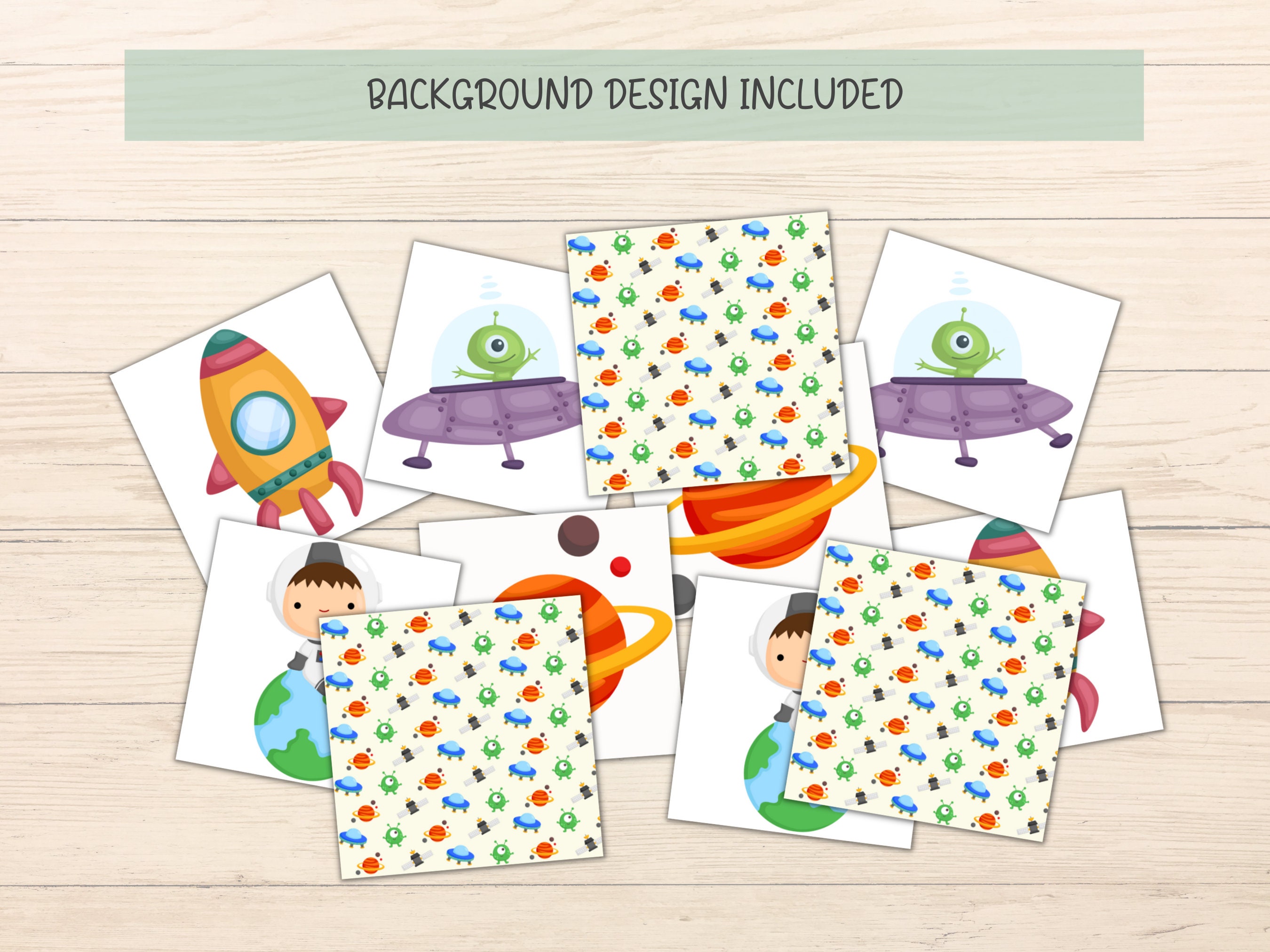 Space Memory Game Printable Matching Game for Kids Space Matching ...