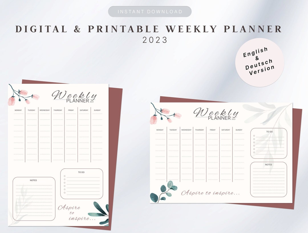 Weekly Planner; Digital Planner; Printable Weekly Planner; Remarkable ...