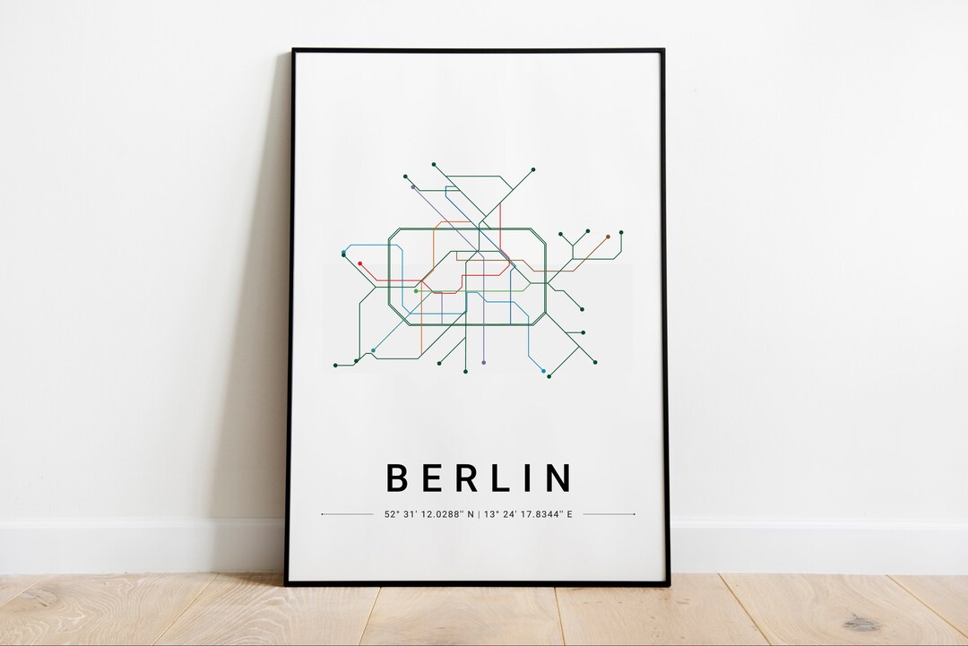 Berlin Subway Vector Art Digital Wall Art Underground Berlin City ...