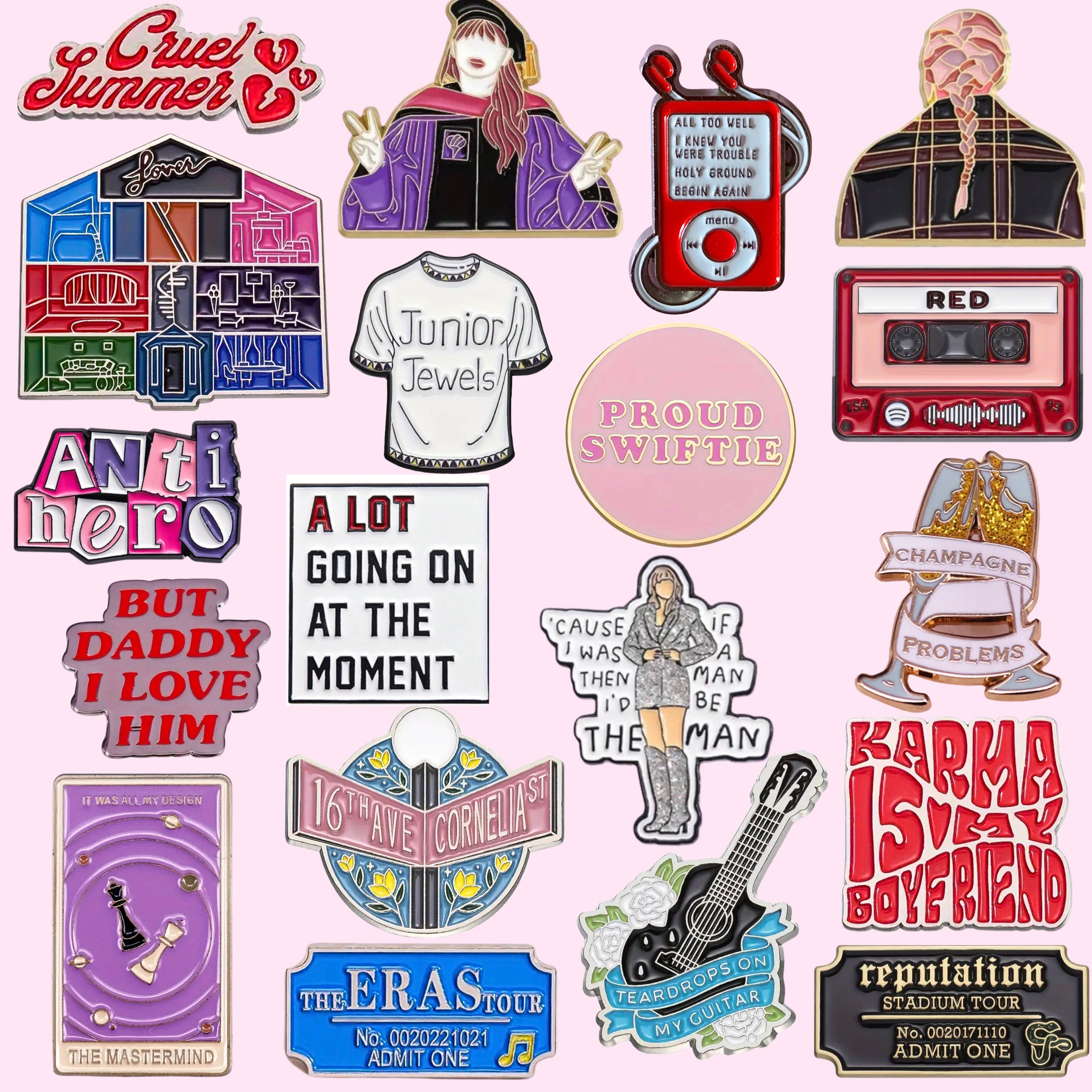 SWIFTIE PINS Taylor Swift Enamel Metal Eras Tour Accessories Badge ...