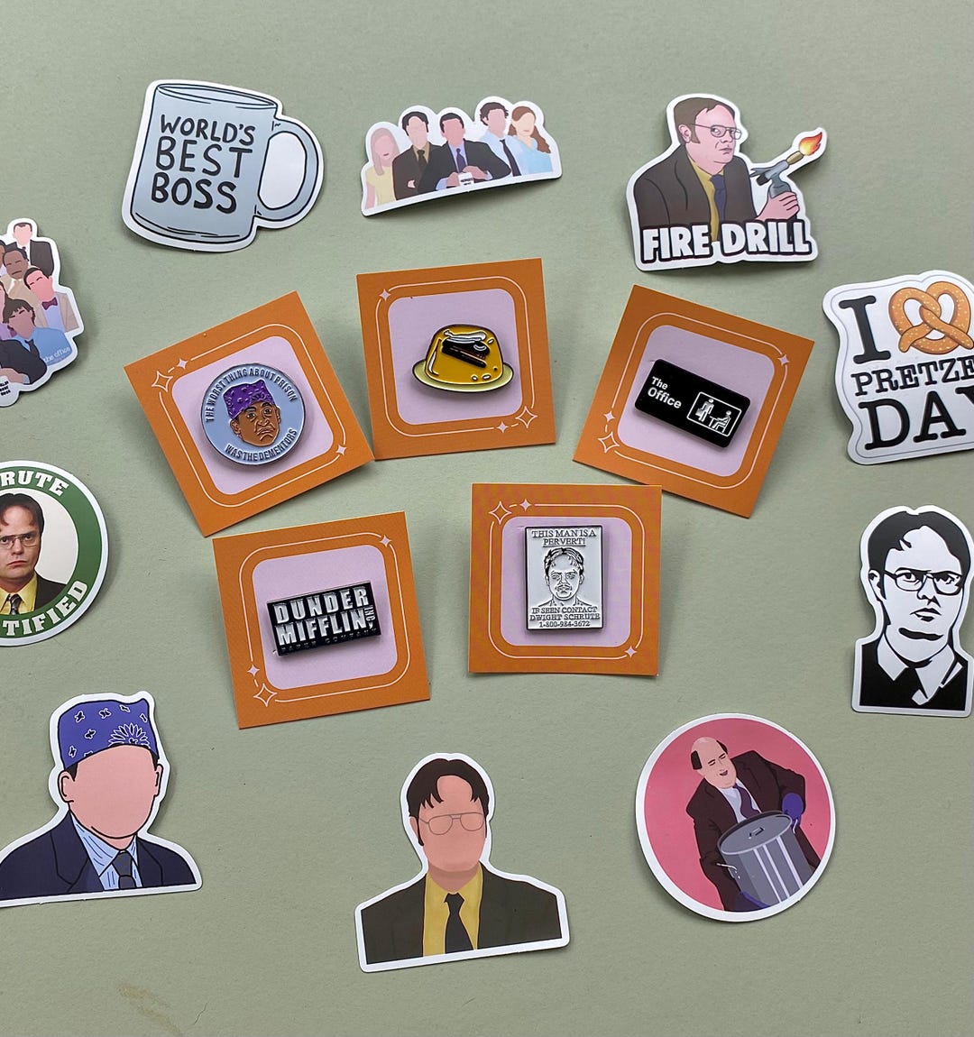 THE OFFICE Pins Set Dunder Mifflin Paper Company Enamel Pin Badge Metal ...
