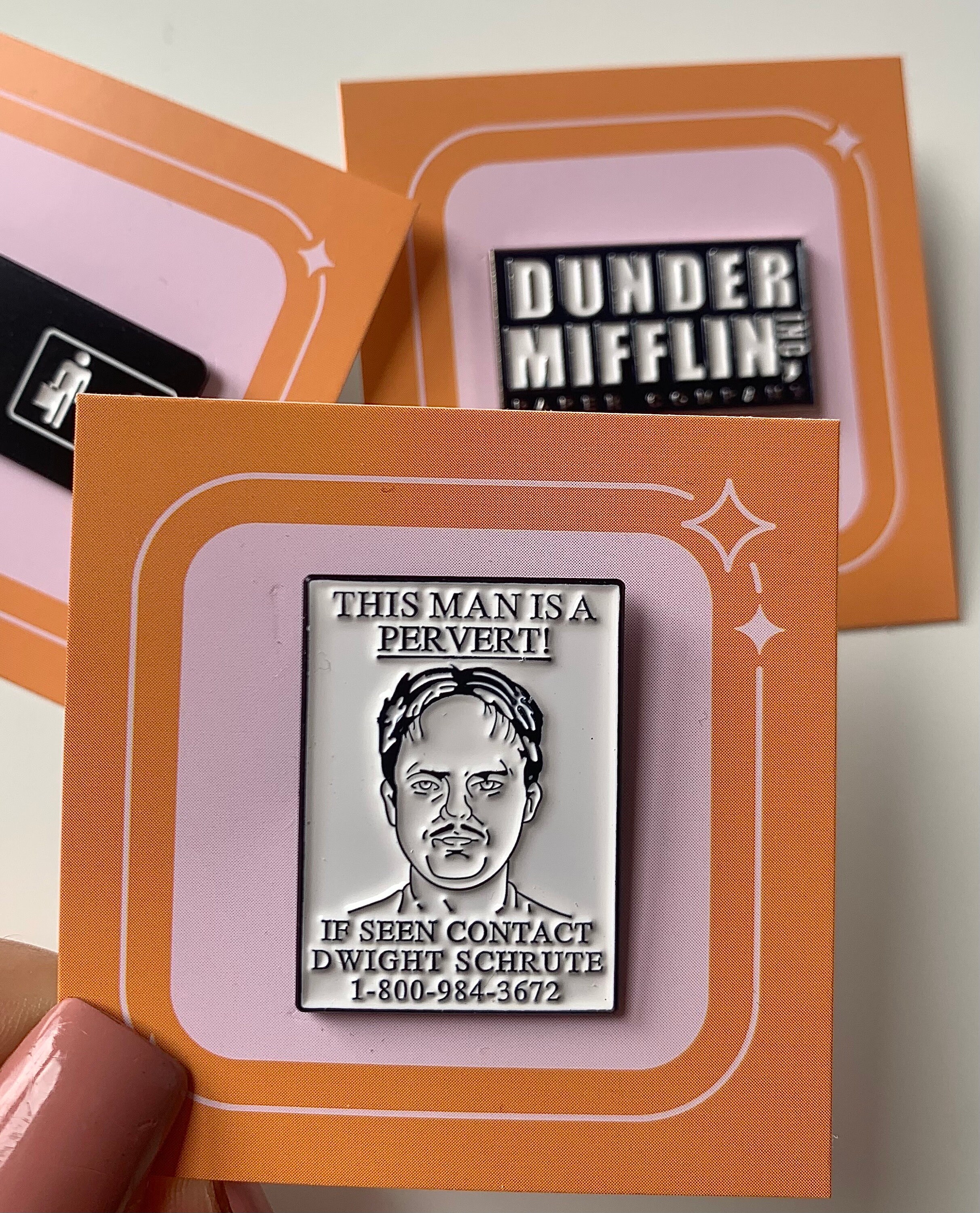 THE OFFICE Pins Set Dunder Mifflin Paper Company Enamel Pin Badge Metal ...