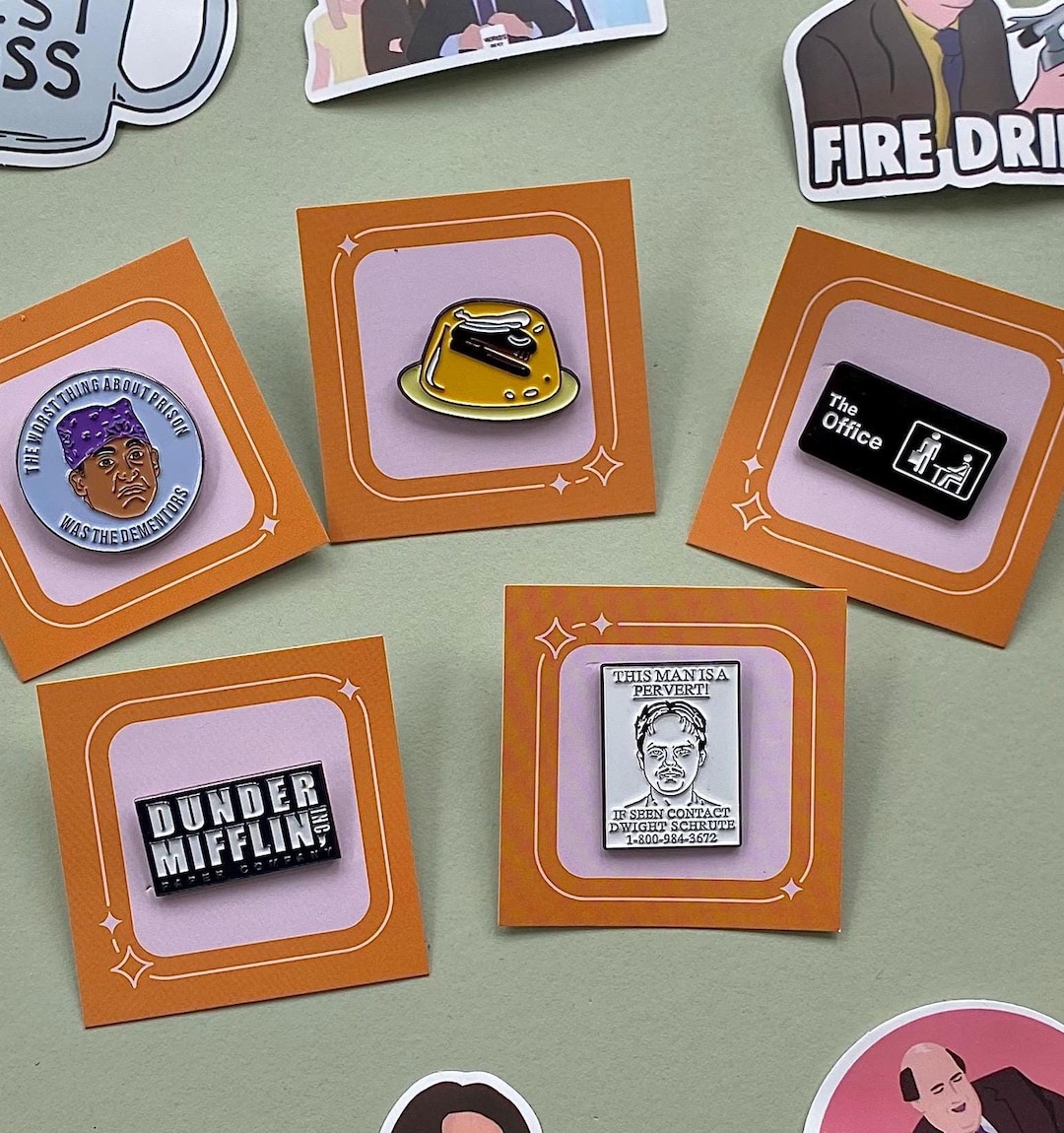 THE OFFICE Pins Set! Dunder Mifflin Paper Company Enamel Pin Badge ...