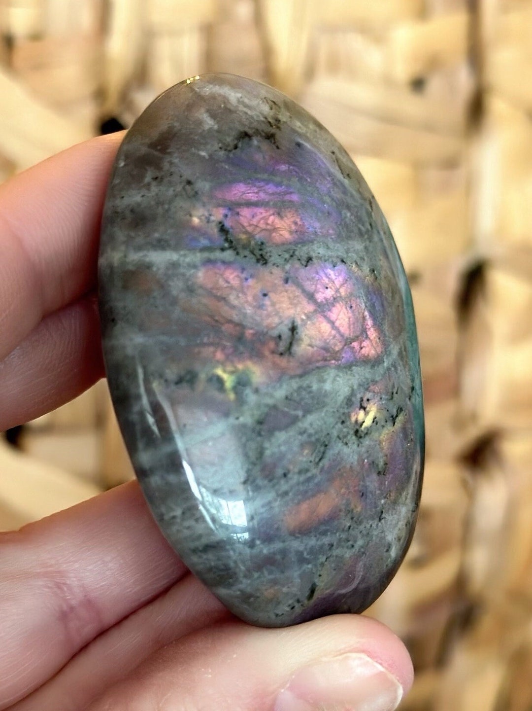 72 Gm High Quality Labradorite Palmstone Labradorite Stone - Etsy