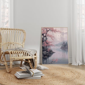 Japanese Wall Art Print Sakura Tree Wall Decor Cherry Blossom Flower ...