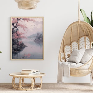 Japanese Wall Art Print Sakura Tree Wall Decor Cherry Blossom Flower ...