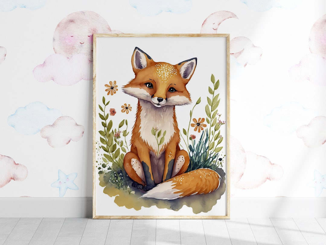 Cute Fox Print. Physical Art Print. Free Worldwide Shipping. Generative ...