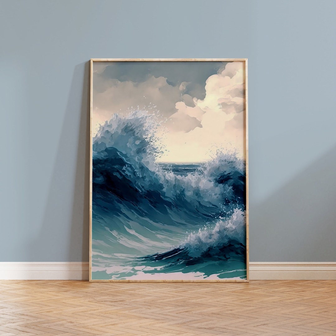 Ocean Waves Art Print Contemporary Housewarming Gift Acrylic Style ...