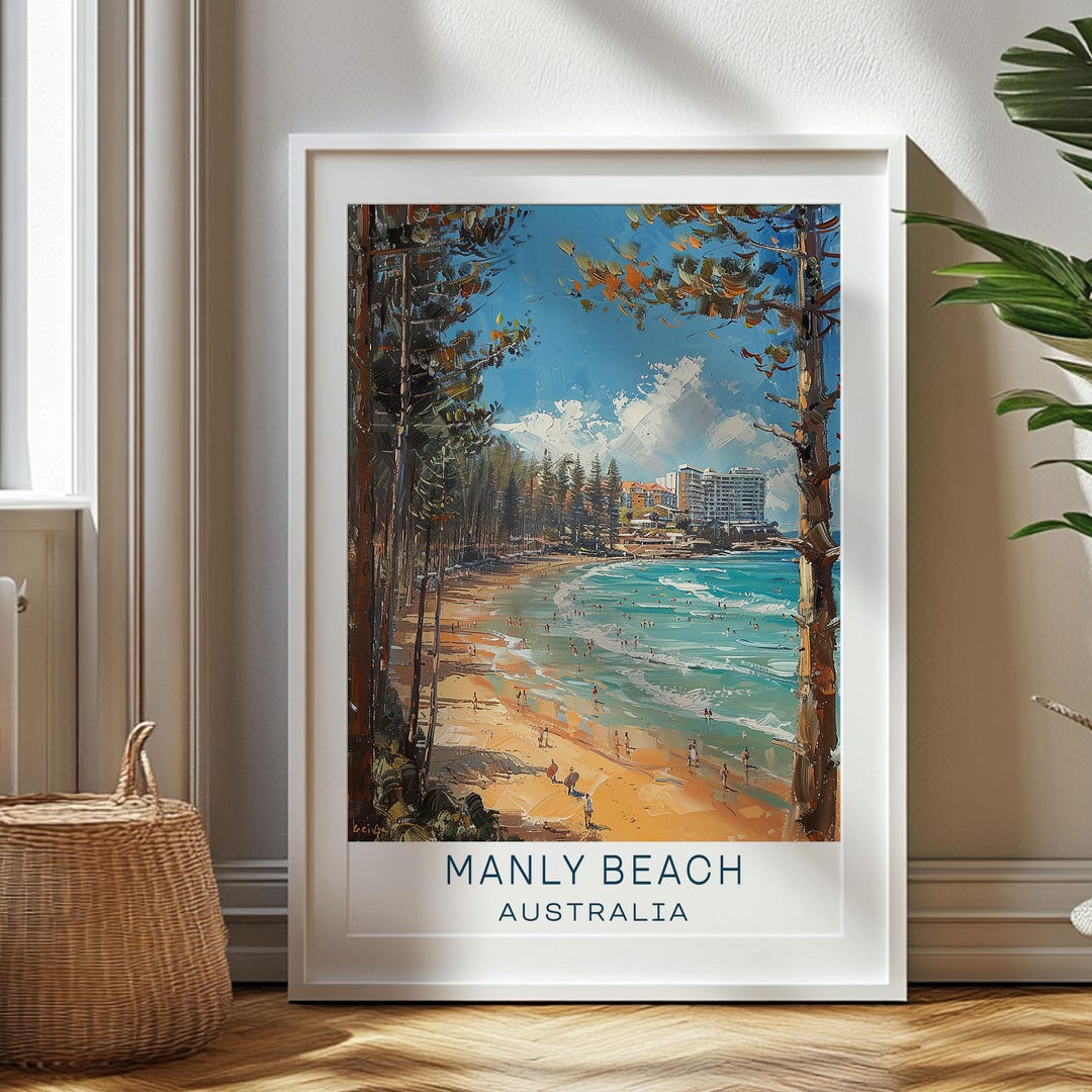 Personalized Travel Gift, Manly Beach Travel Print, Australia Art, Gift ...