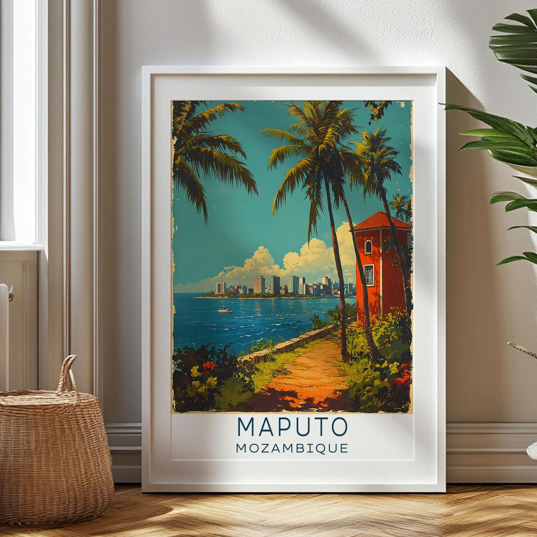 Personalized Travel Gift, Maputo Travel Print, Mozambique Art Gift ...