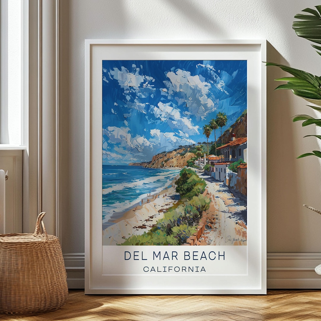 Personalized Travel Gift - Del Mar Beach Travel Print - California Art ...