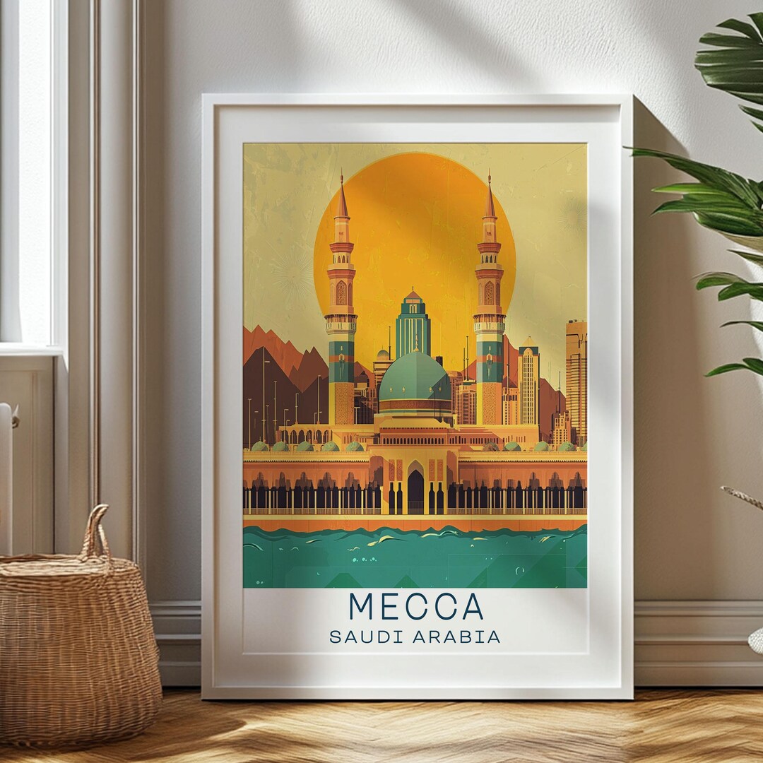 Personalized Travel Gift, Mecca Travel Print, Saudi Arabia Art Gift ...