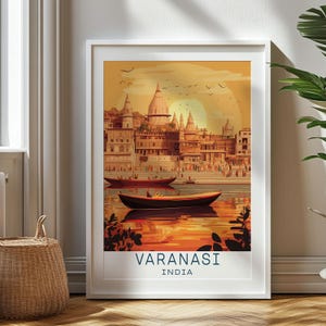 Personalized Travel Gift, Varanasi Travel Print, India Art Gift for ...