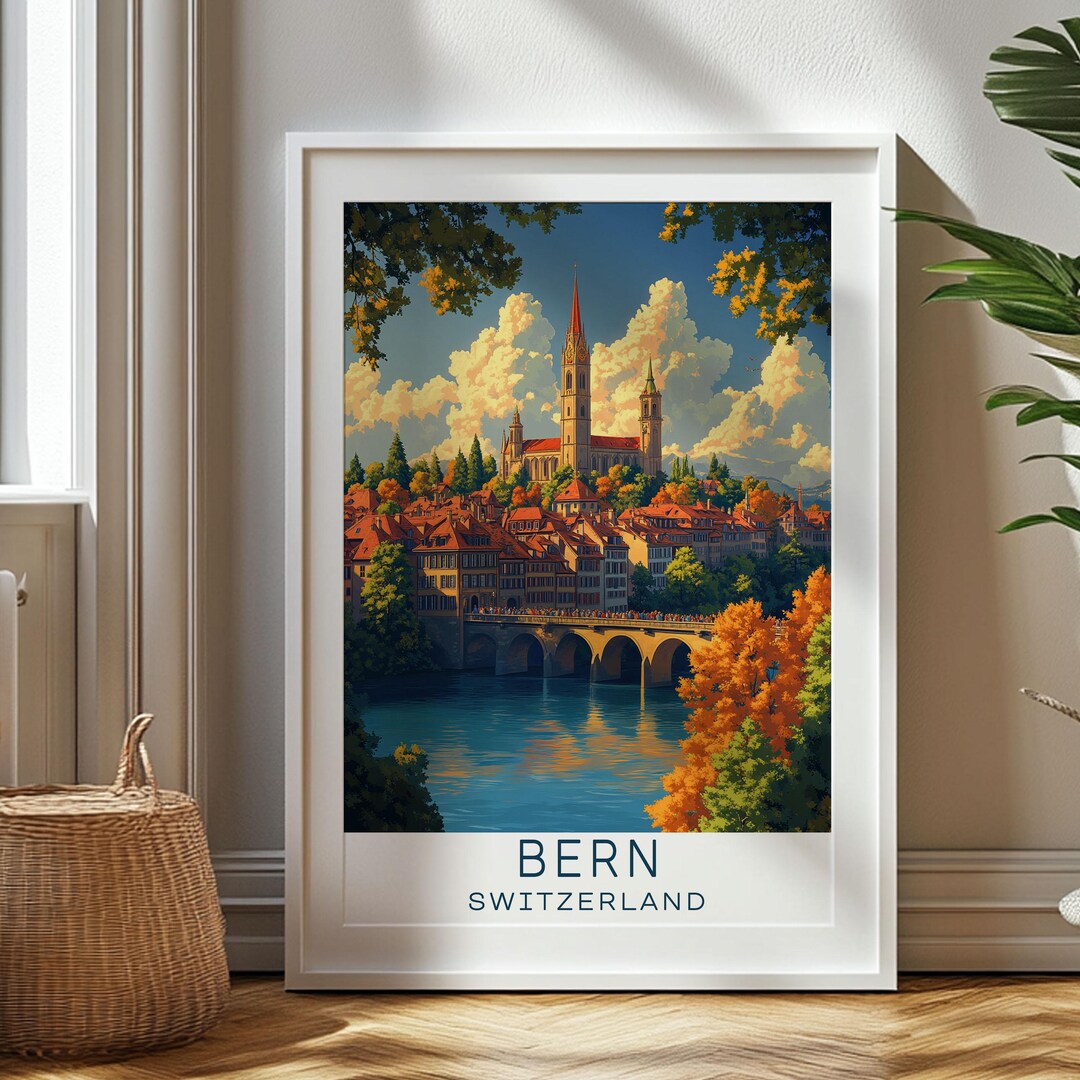 Personalized Travel Gift, Bern Travel Print, Switzerland Art Gift for ...