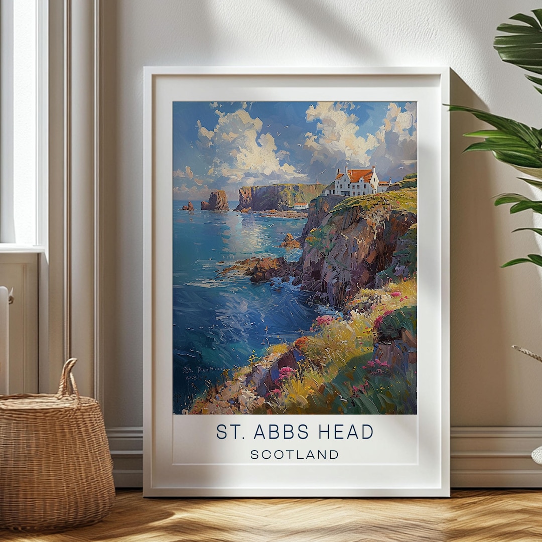 Personalized Travel Gift, St. Abbs Head Travel Print, Scotland Art Gift ...