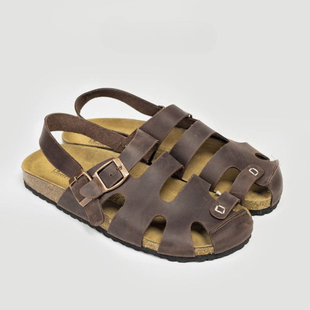 Unisex Rice Husk Sole Sandals, R20, Size 35-44, Greek Leather Sandals, Brown Strappy Sandals - Etsy