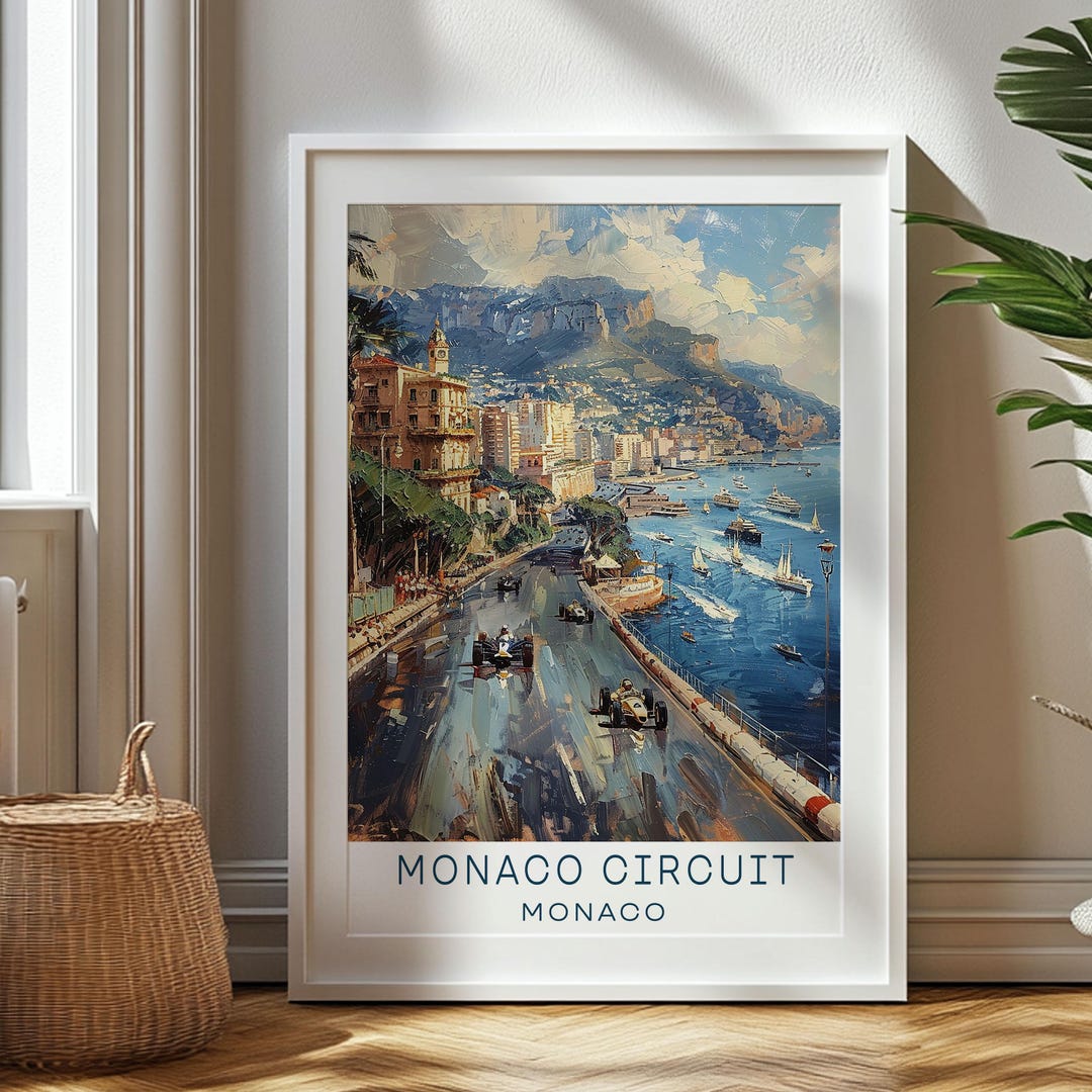 Personalized Travel Gift, Monaco Circuit Print, F1 Art Gift, Birthday ...