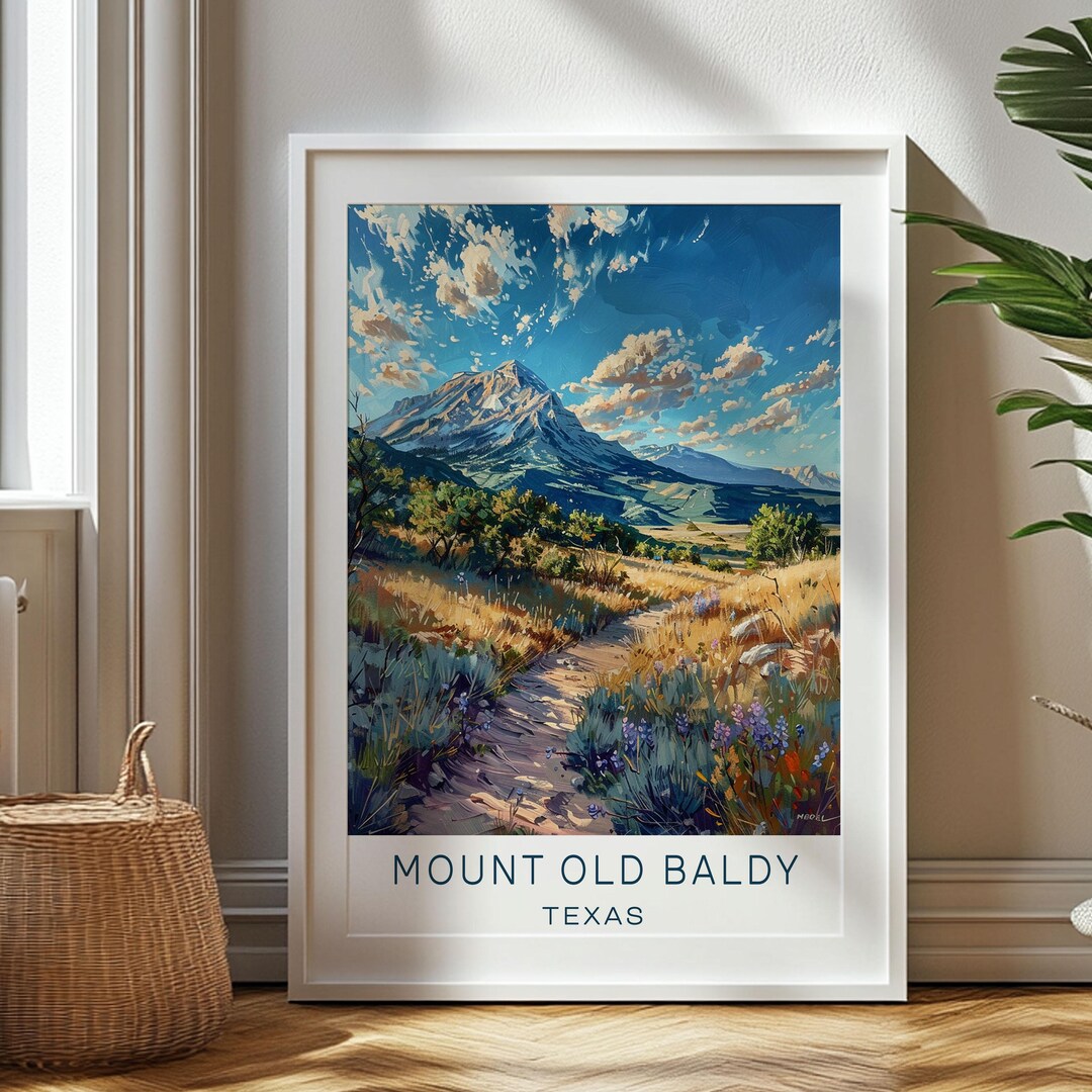 Personalized Travel Gift - Mount Old Baldy Travel Print - Texas Art ...